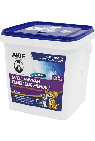 Akif Evcil Hayvan Temizleme Mendili 375'LI Kutu