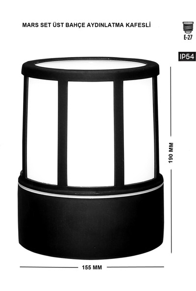 Zita Bahçe Aydınlatması Mars Kafesli Set Üstü Armatürü - Tavan Bahçe Lambası 220V Zita Bahçe Aydınlatması Mars Kafesli Set Üstü Armatürü - Tavan Bahçe Lambası 220V