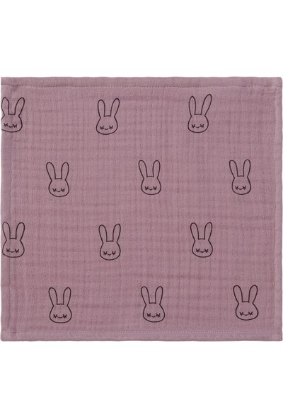 Merbasita Açık Mürdüm Tavşan Baskılı Müslin Ağız Bezi 25 x 25 cm (4 Adet) Merbasita Açık Mürdüm Tavşan Baskılı Müslin Ağız Bezi 25 x 25 cm (4 Adet)