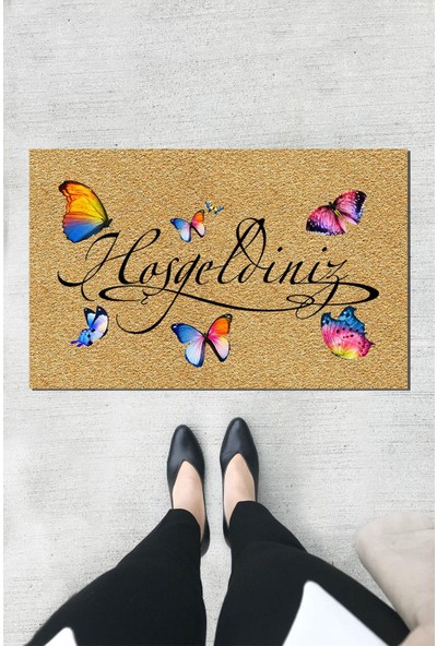 Buket Home Kapı Önü Paspası Dekoratif Kapı Paspası Dış Mekân Paspas Ev Içi Paspası 45X70CM