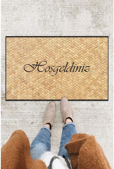 Buket Home Kapı Önü Paspası Dekoratif Kapı Paspası Dış Mekân Paspas Ev Içi Paspası 45X70CM