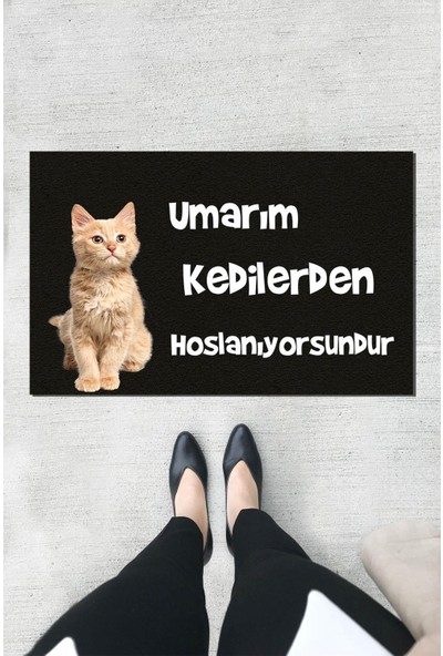 Buket Home Umarım Kapı Önü Paspası Dekoratif Kapı Paspası Dış Mekân Paspas Ev Içi Paspası 45X70CM