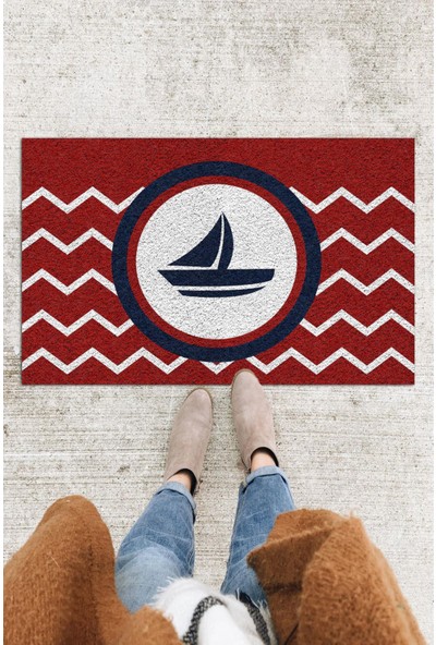 Buket Home Marina Kapı Önü Paspası Dekoratif Kapı Paspası Dış Mekân Paspas Ev Içi Paspası 45X70CM