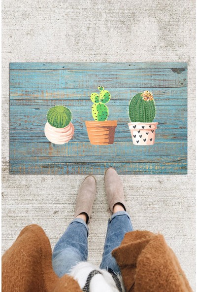 Buket Home Kapı Önü Paspası Dekoratif Kapı Paspası Dış Mekân Paspas Ev Içi Paspası 45X70CM