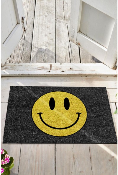 Buket Home Smile Kapı Önü Paspası Dekoratif Kapı Paspası Dış Mekân Paspas Ev Içi Paspası 45X70CM