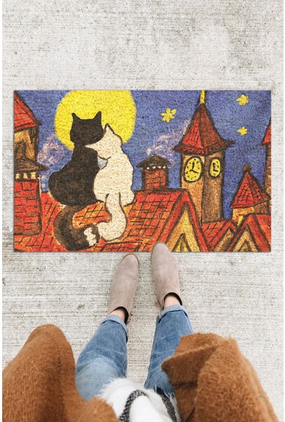 Buket Home Kapı Önü Paspası Dekoratif Kapı Paspası Dış Mekân Paspas Ev Içi Paspası 45X70CM