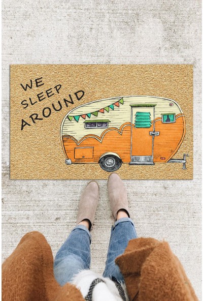 Buket Home Karavan Kapı Önü Paspası Dekoratif Kapı Paspası Dış Mekân Paspas Ev Içi Paspası 45X70CM