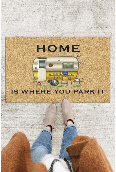 Buket Home Karavan Apı Önü Paspası Dekoratif Kapı Paspası Dış Mekân Paspas Ev Içi Paspası 45X70CM