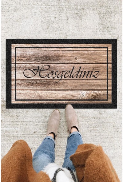 Buket Home Kapı Önü Paspası Dekoratif Kapı Paspası Dış Mekân Paspas Ev Içi Paspası 45X70CM