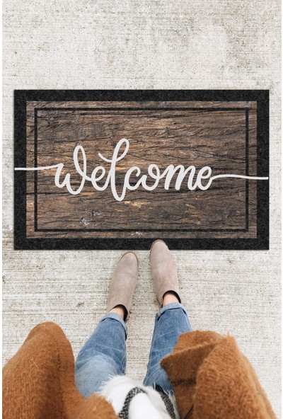 Buket Home Kapı Önü Paspası Dekoratif Kapı Paspası Dış Mekân Paspas Ev Içi Paspası 45X70CM