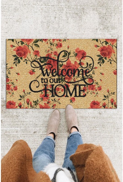 Buket Home Kapı Önü Paspası Dekoratif Kapı Paspası Dış Mekân Paspas Ev Içi Paspası 45X70CM