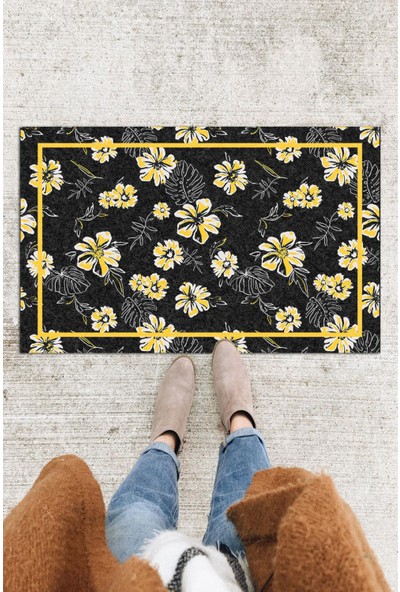 Buket Home Kapı Önü Paspası Dekoratif Kapı Paspası Dış Mekân Paspas Ev Içi Paspası 45X70CM