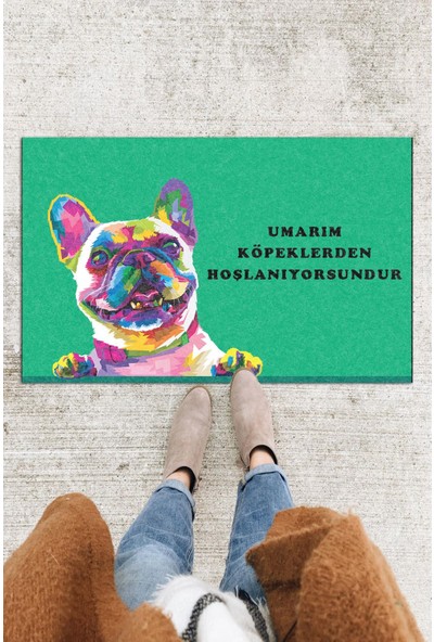 Buket Home Kapı Önü Paspası Dekoratif Kapı Paspası Dış Mekân Paspas Ev Içi Paspası 45X70CM