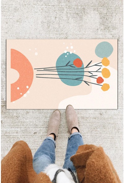 Buket Home Kapı Önü Paspası Dekoratif Kapı Paspası Dış Mekân Paspas Ev Içi Paspası 45X70CM