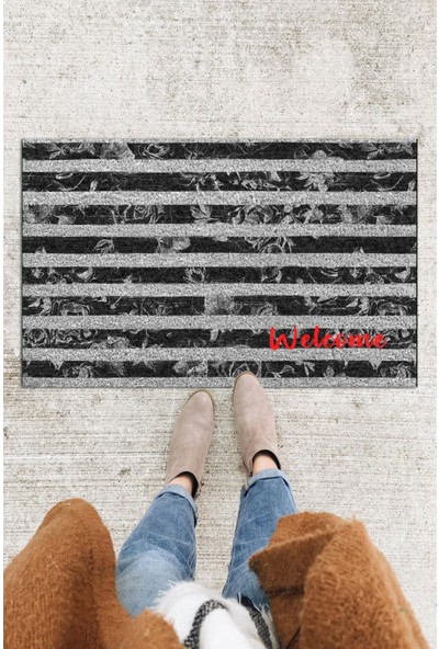 Buket Home Kapı Önü Paspası Dekoratif Kapı Paspası Dış Mekân Paspas Ev Içi Paspası 45X70CM