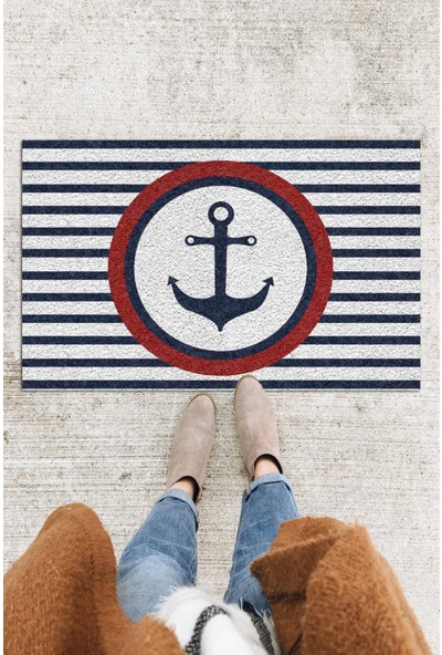 Buket Home Marina Kapı Önü Paspası Dekoratif Kapı Paspası Dış Mekân Paspas Ev Içi Paspası 45X70CM