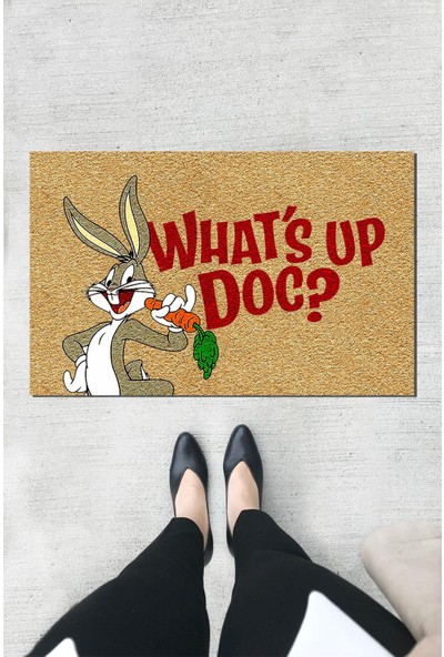 Buket Home Whats Up Kapı Önü Paspası Dekoratif Kapı Paspası Dış Mekân Paspas Ev Içi Paspası 45X70CM
