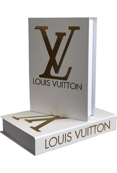 Katre Trade Beyaz Altın Renk Baskılı Dekoratif Kitap Kutusu