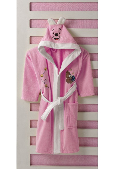 Tombik Baby %100 Pamuk Pembe Çocuk Bornozu