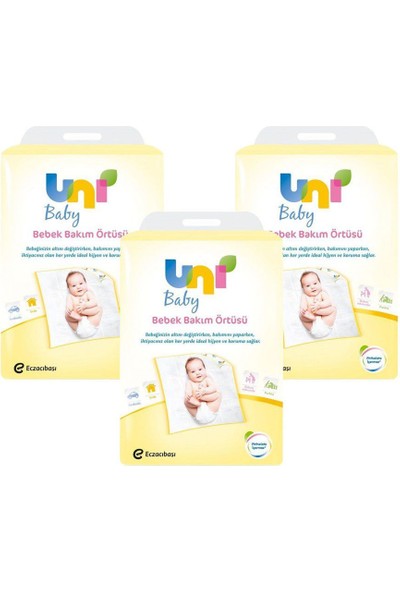 Uni Baby Bebek Bakım Örtüsü 3X10'LU