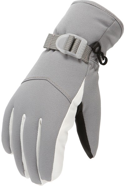 Qualife Kadife Su ve Rüzgar Geçirmez Eldiven - Gri (Yurt Dışından)