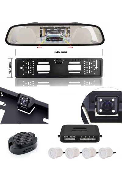 MFK Kameralı Park Sensörü Ayna 4,3 MFK Kameralı Park Sensörü Ayna 4,3