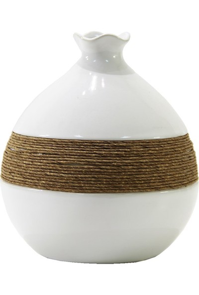 Dekorsende Ipli Nar Vazo Beyaz 20 cm Dekorsende Ipli Nar Vazo Beyaz 20 cm