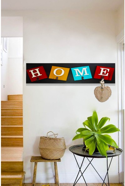 Medizzone Dekoratif El Yapımı Ahşap Anahtar Askılığı Home