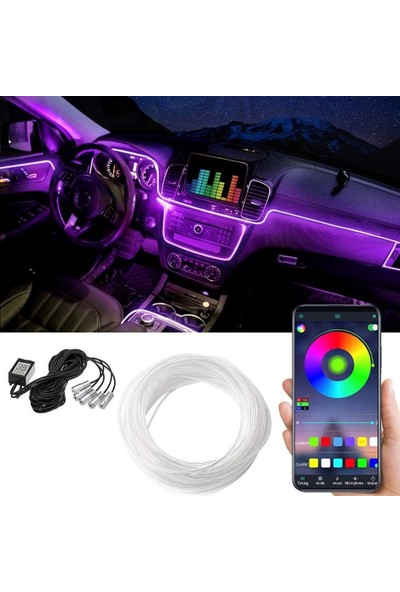 Gpr Araç Içi Atmosfer Ambiyans LED Neon Ip LED Rgb App Kontrollü 5 Parça