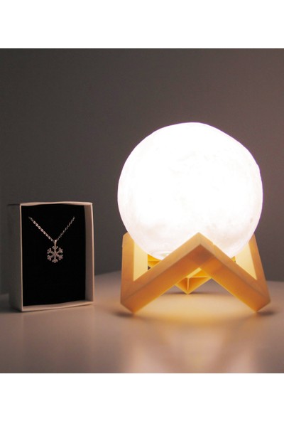 Essa Hediye Essa Armağan 3D Dekoratif Işıklı Ay Küresi &kar Tanesi Kolye Essa Hediye Essa Armağan 3D Dekoratif Işıklı Ay Küresi &kar Tanesi Kolye
