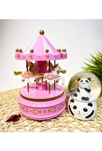 Essa Hediye Essa Armağan Pembe Müzikli Atlı Karınca &panda Kar Küresi Essa Hediye Essa Armağan Pembe Müzikli Atlı Karınca &panda Kar Küresi