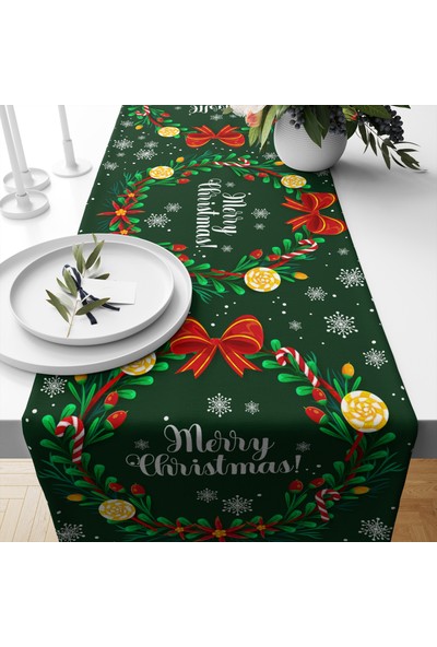 Belnido Dijital Yılbaşı Desen Baskılı Özel Tasarım Runner