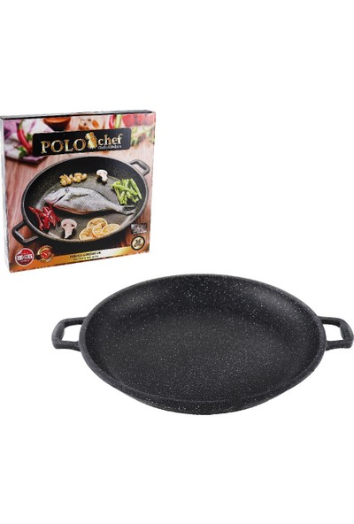 Polo Shef Iron 36 cm Çift Kulplu Döküm Tava