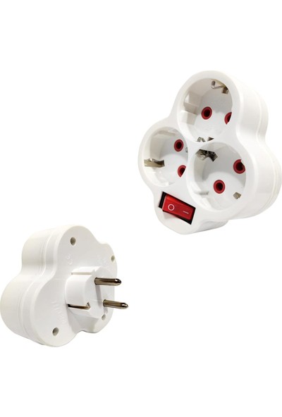 Fetih 117-03 Golyat Priz Üçlü Topraklı Anahtarlı