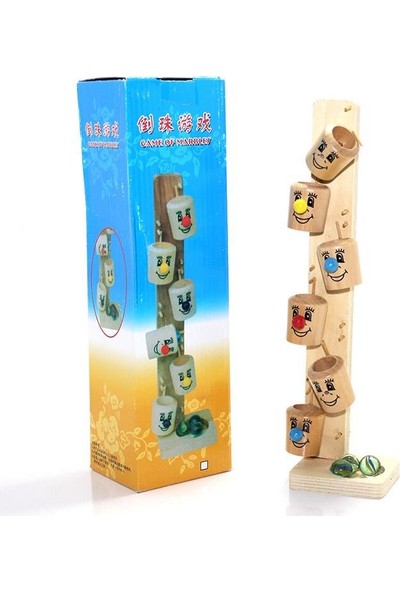 Evdeki Çarşı Ahşap Misket Oyunu Akıl Zeka Geliştirici Çocuk Oyuncak