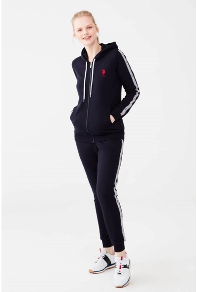 U.s. Polo Assn. 16611 Kadın Lacivert Fermuarlı Kapüşonlu Eşofman Takım