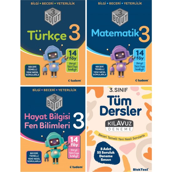 Tudem Yayınları 3. Sınıf 4'lü Set (3 Boyut Serisi + Kılavuz Kitabı