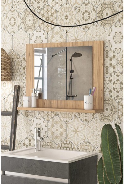 L'occi Concept Miami Dekoratif Raflı Atlantik Çam Ayna (60 x 45 Cm) L'occi Concept Miami Dekoratif Raflı Atlantik Çam Ayna (60 x 45 Cm)