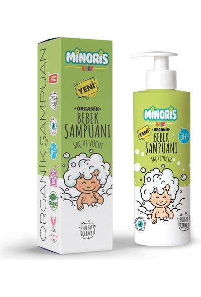 Minoris Baby Organik Saç ve Vücut Şampuanı 400ML Minoris Baby Organik Saç ve Vücut Şampuanı 400ML