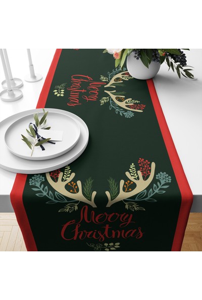 Belnido Dijital Yılbaşı Desen Baskılı Özel Tasarım Runner