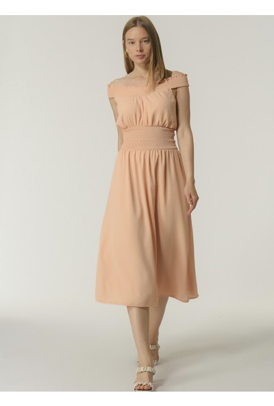 People By Fabrika Straplez Kol Somon Kadın Elbise