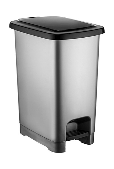 Scratch Anet Slim Pedallı Plastik Çöp Kovası Siyah Kapaklı Scratch Anet Slim Pedallı Plastik Çöp Kovası Siyah Kapaklı