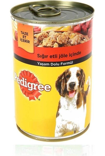 Pedigree Biftekli Yetişkin Köpek Konservesi 400 gr 12 Adet