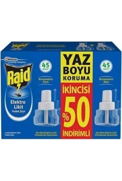 Raid Elektro Likit 45X2 Yedek 90 Gece (Sivrisinek) Raid Elektro Likit 45X2 Yedek 90 Gece (Sivrisinek)