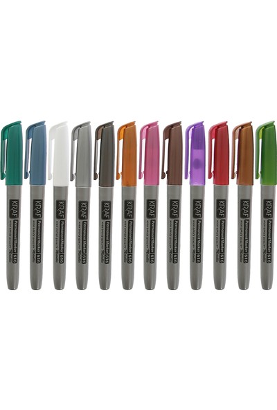 Kraf Permanent Markör Metalik 12 Li 616G Fırça Uçlu Kraf Permanent Markör Metalik 12 Li 616G Fırça Uçlu
