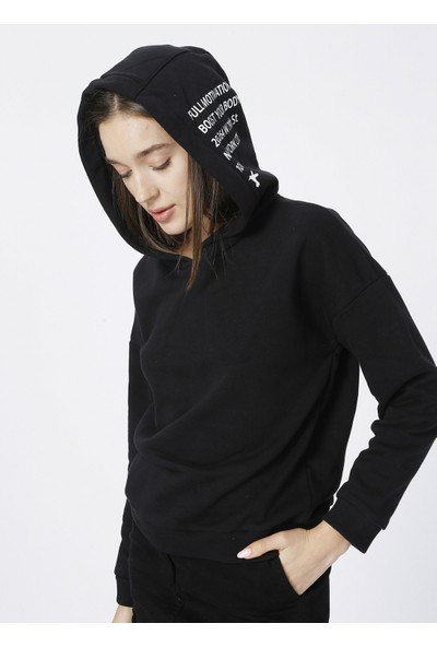 Fabrika Sports Kapüşonlu Siyah Kadın Sweatshirt