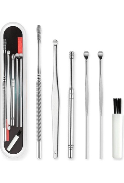 Real West 6 Parça Paslanmaz Çelik Kulak Balmumu Toplayıcı Çıkarıcı Temizleyici Bakımı Çubuk Seti
