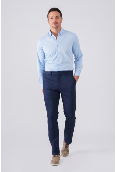 Dufy Lacivert Erkek Pantolon - Slım Fıt