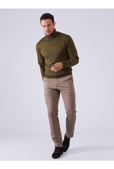 Dufy Bej Erkek Pantolon - Slım Fıt