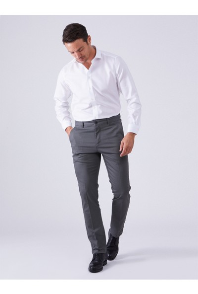 Dufy Gri Erkek Pantolon - Slım Fıt